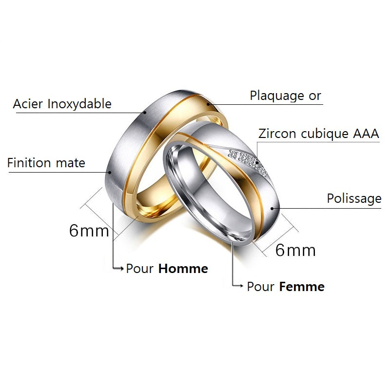 Bague Couple en Acier | Comme des Aimants